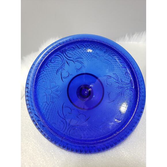 tiara ware | Kitchen | Cobalt Blue Sandwich Glass Biscuit Jar Tiara ...